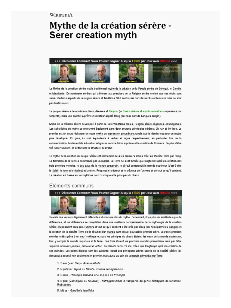 Mythe de la création sérère | PDF | Religion et spiritualité | Philosophie