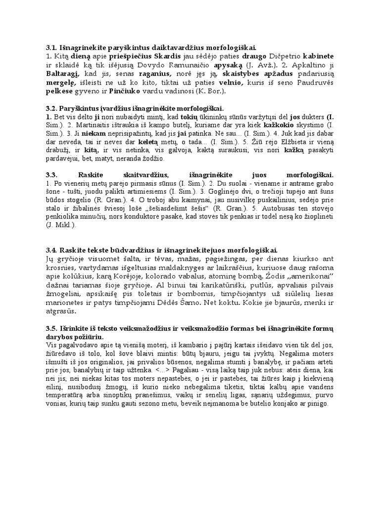 Morfologines Uzduotys | PDF