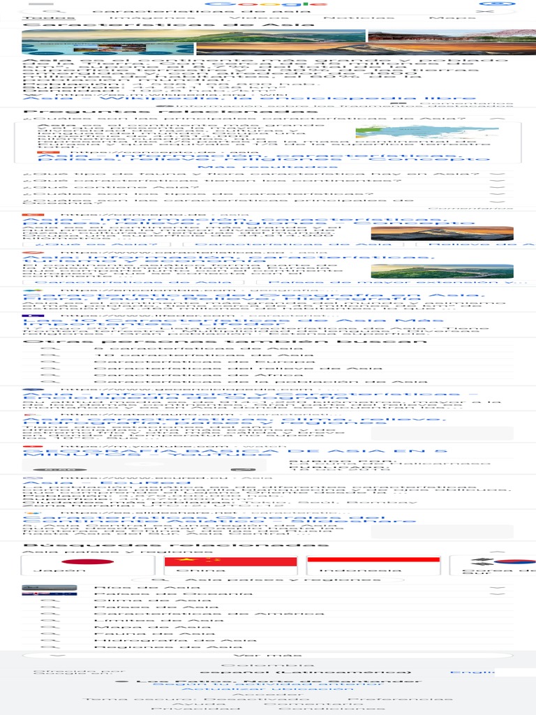 Características generales de Asia: población, superficie, relieve y ...