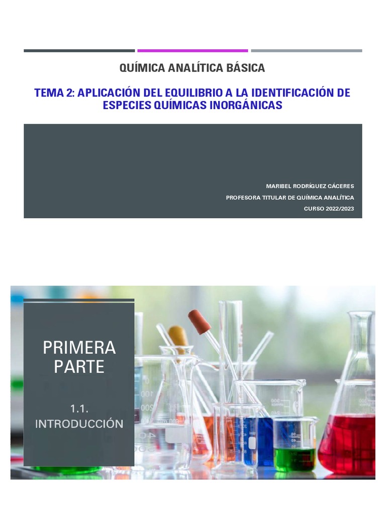 2022-23 QAB Tema 02 Cualitativo | PDF | Química analítica | Química 2022-23 QAB Tema 02 Cualitativo | PDF | Química analítica | Química