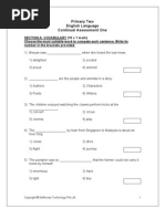 Grade 8 English End of Term 1 Exam | PDF