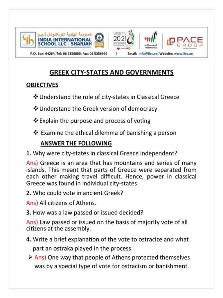 Greek City-States and Democracy Explained | PDF