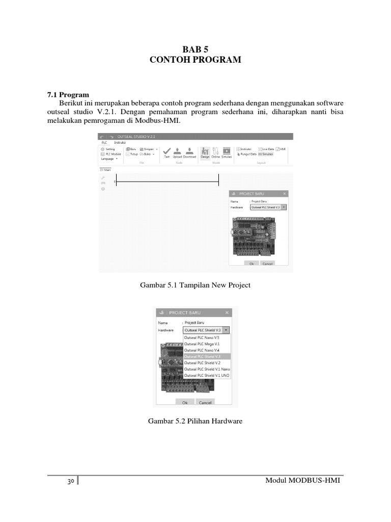 Contoh Program Modbus-HMI Sederhana | PDF | Komputer