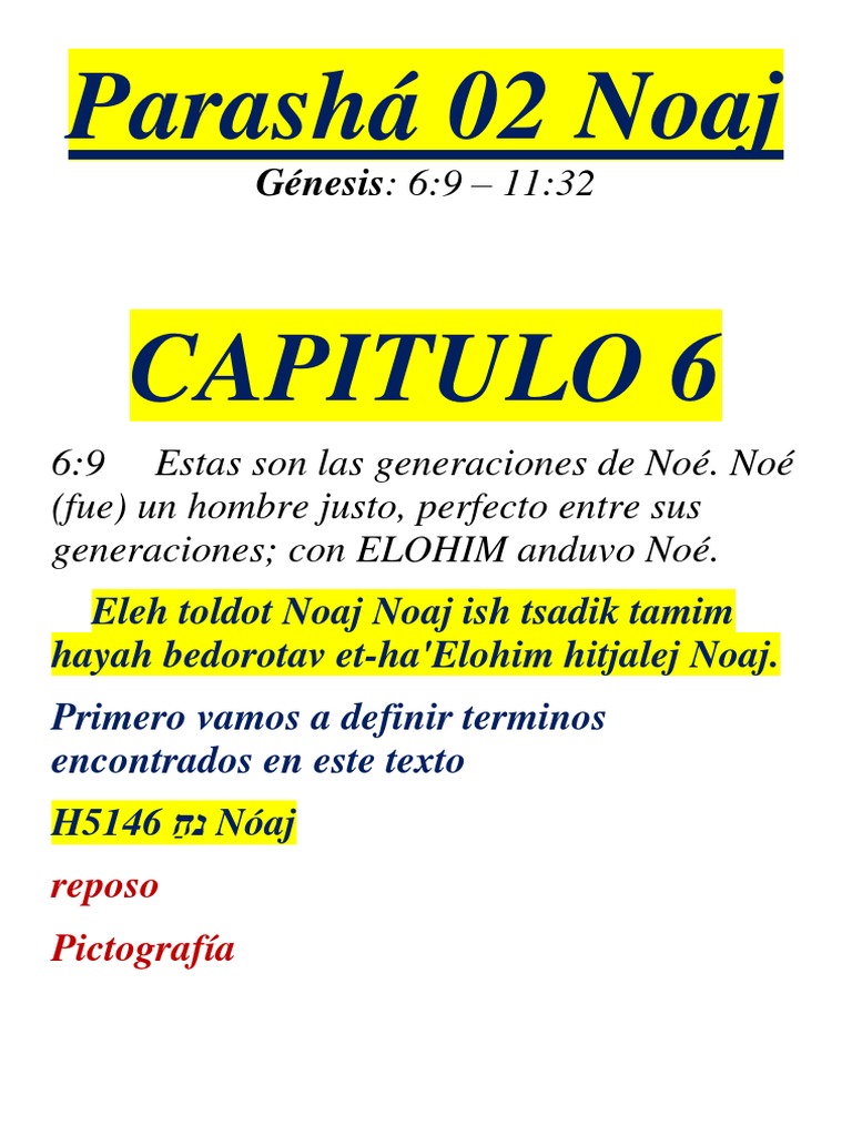 Parasha 02 Noaj 2020 | PDF | Noé | Arca de Noé