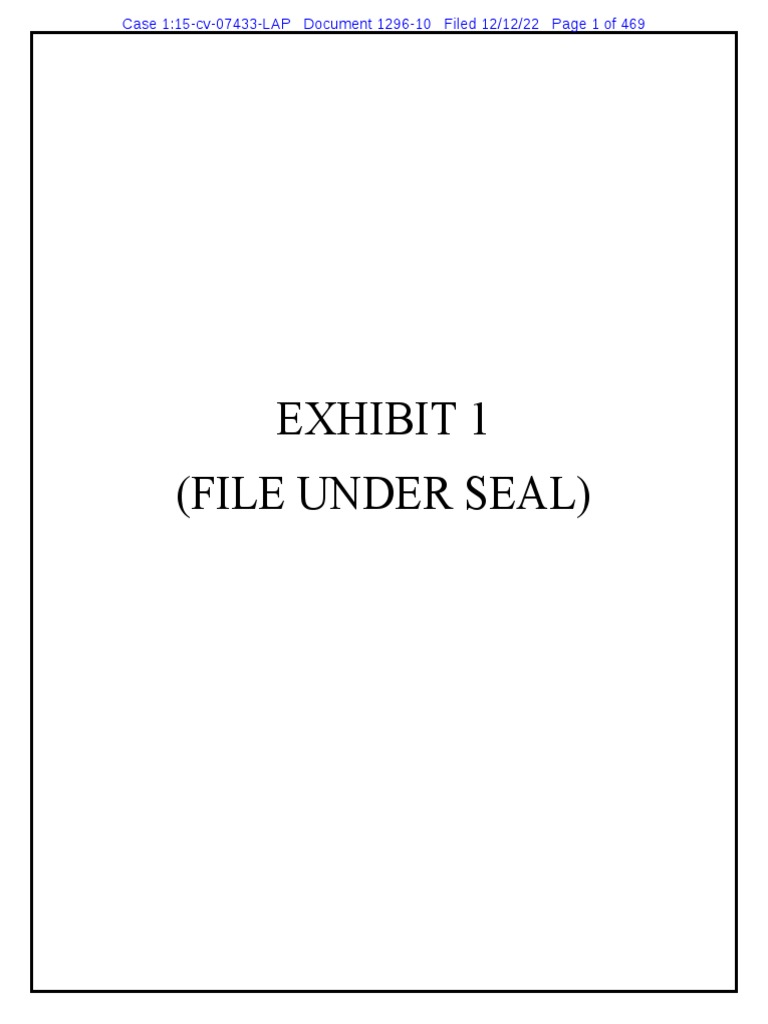 Exhibit 1 (File Under Seal) | Download Free PDF | Deposition (Law) | Lawyer