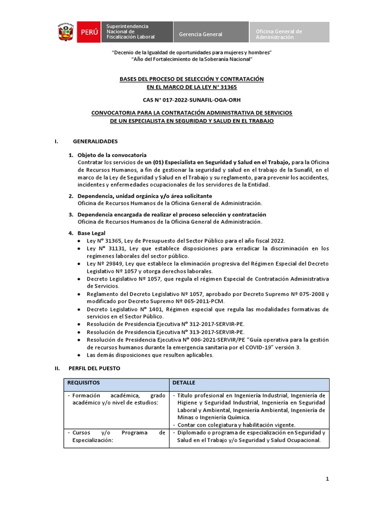 Cas #017-2022-Sunafil-1 | PDF | Titulo academico | Gestión de recursos humanos