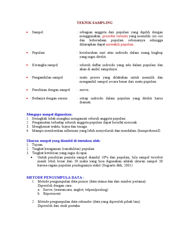 Tehnik Sampling (Kuliah 4 MPS) | PDF | Sains & Matematika