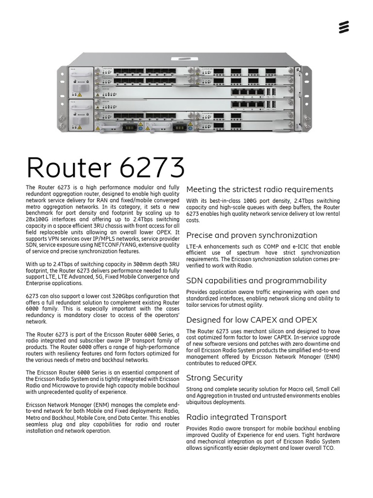 Router 6000 Ericsson 6273 | PDF | Virtual Private Network | Networking