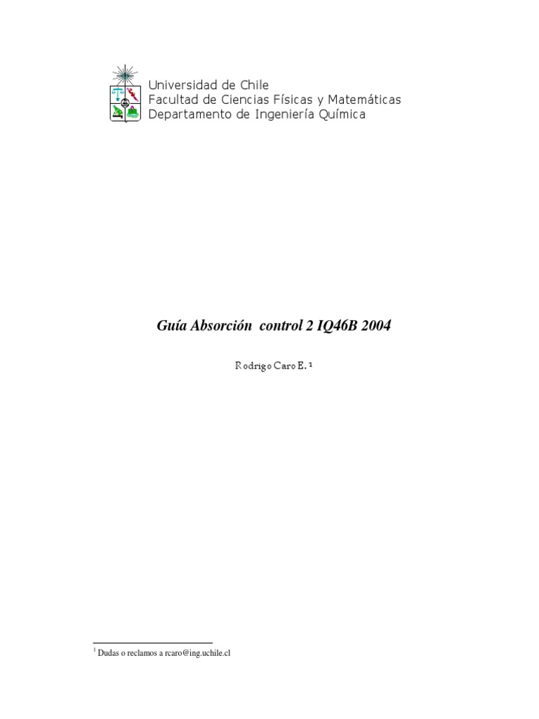 Guía de Absorción y Transferencia de Masa | PDF | Absorción (Química ...
