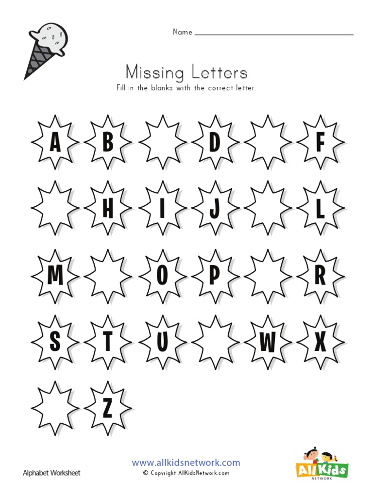 Summer Missing Letters Worksheet | PDF