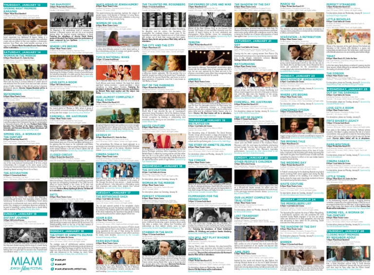 2023 Miami Jewish Film Festival Program | PDF | Jews | Jews And Judaism