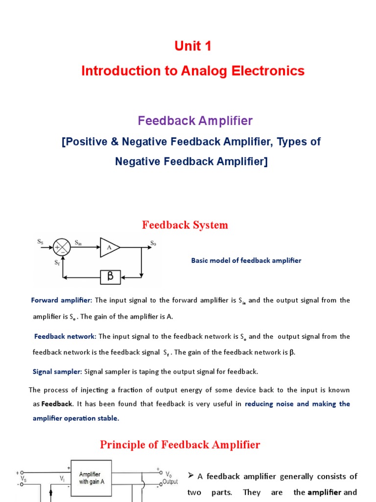 Analog Electronics: Feedback Amplifiers | PDF | Amplifier | Electronic Oscillator