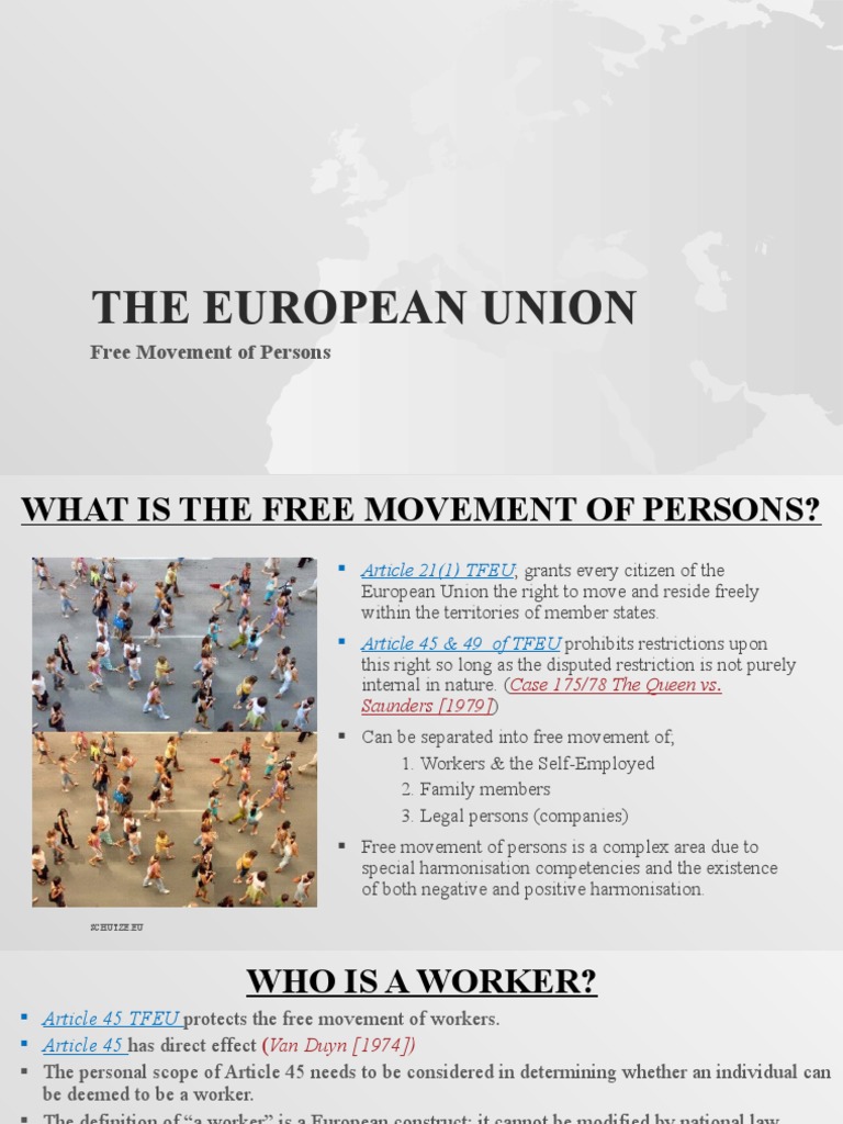 15 Revision Slides Free Movement of Persons | PDF | Freedom Of Movement ...