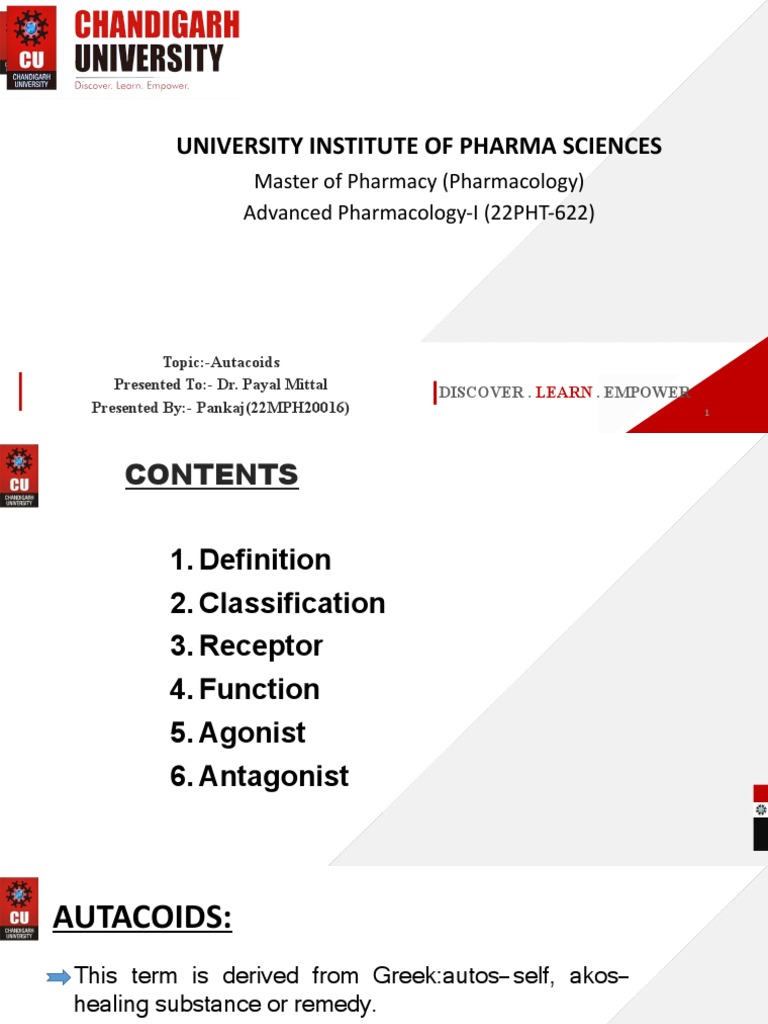 Exploring Autacoids: An In-Depth Look at Histamine, Serotonin ...