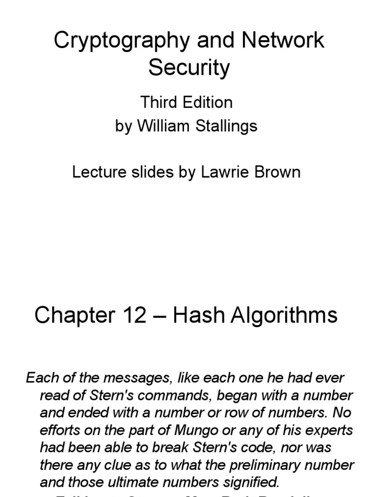 Hash Algorithms for Cryptography and Network Security | PDF | Applied Mathematics | Cryptography