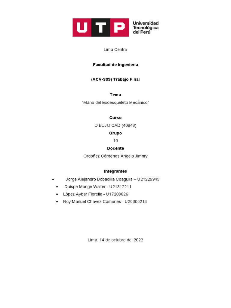 Trabajo Final de Dibujo Grupo 10 | PDF | Diseño | Biomecánica