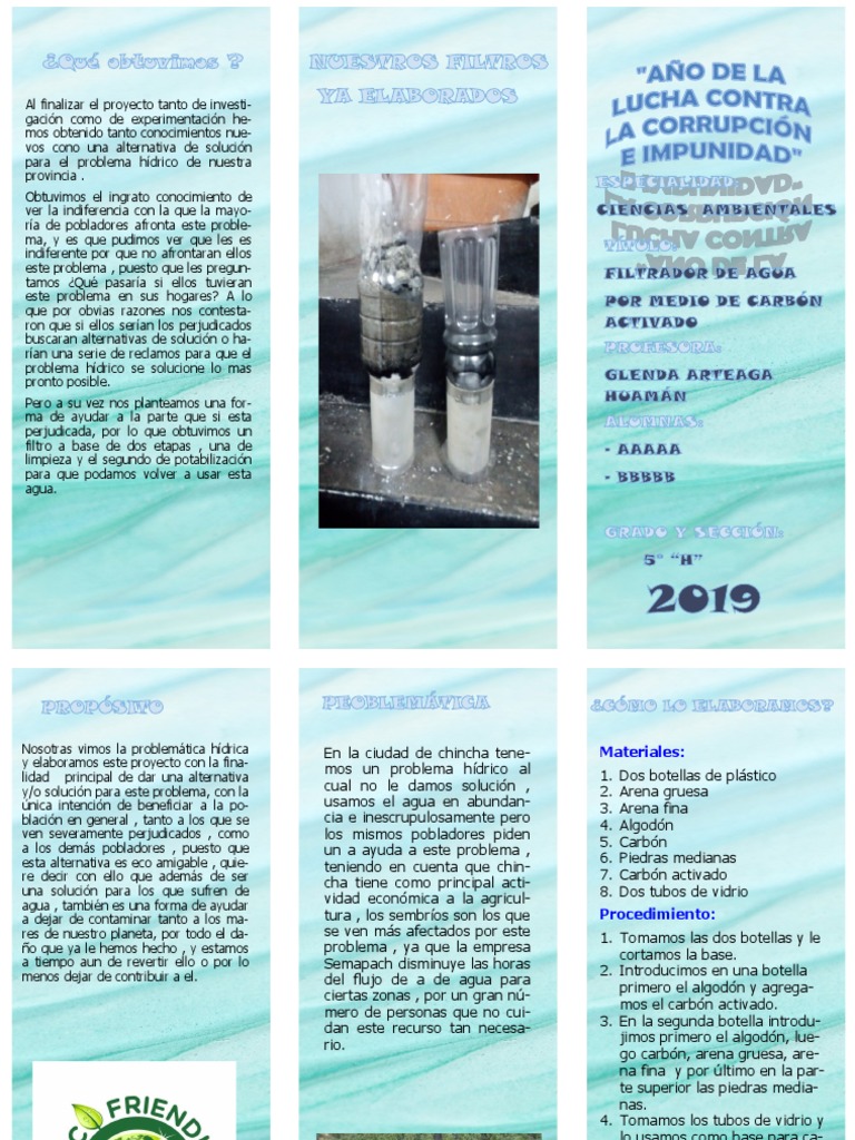 Triptico Filtrador de Agua | PDF Triptico Filtrador de Agua | PDF