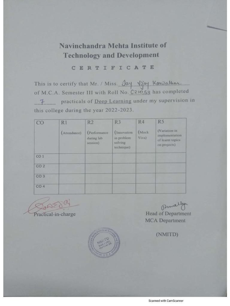 C21053 Jay Vijay Karwatkar Deep Learning | PDF