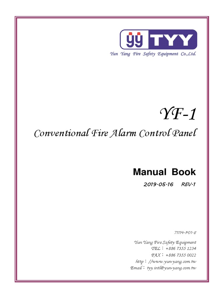 YF-1 Conventional FACP Manual Book | PDF | Fuse (Electrical) | Power Supply