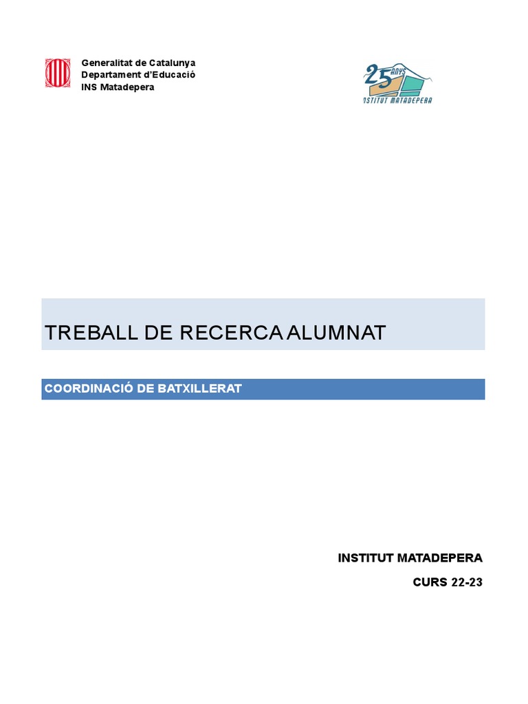 Guia de L'estudiant Del TDR - 2022-2023 | PDF