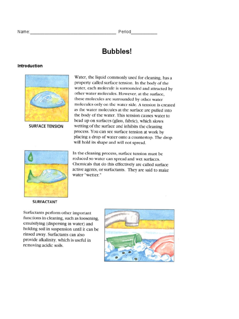 243 Surface Tension - 13875114. Lab Bubbles | PDF
