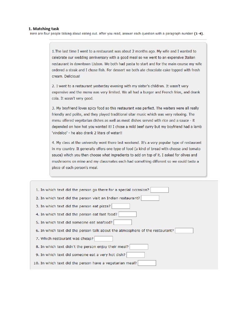 B1 Reading Tasks | PDF | Wedding | Groomsman