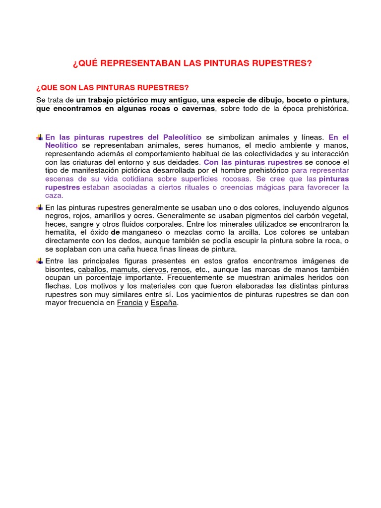 Qué Representaban Las Pinturas Rupestres | PDF | Arte