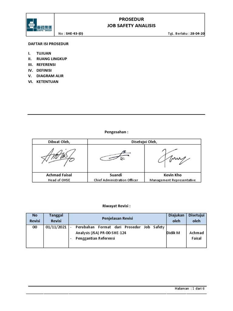 3) SOP Job Safety Analysis | PDF