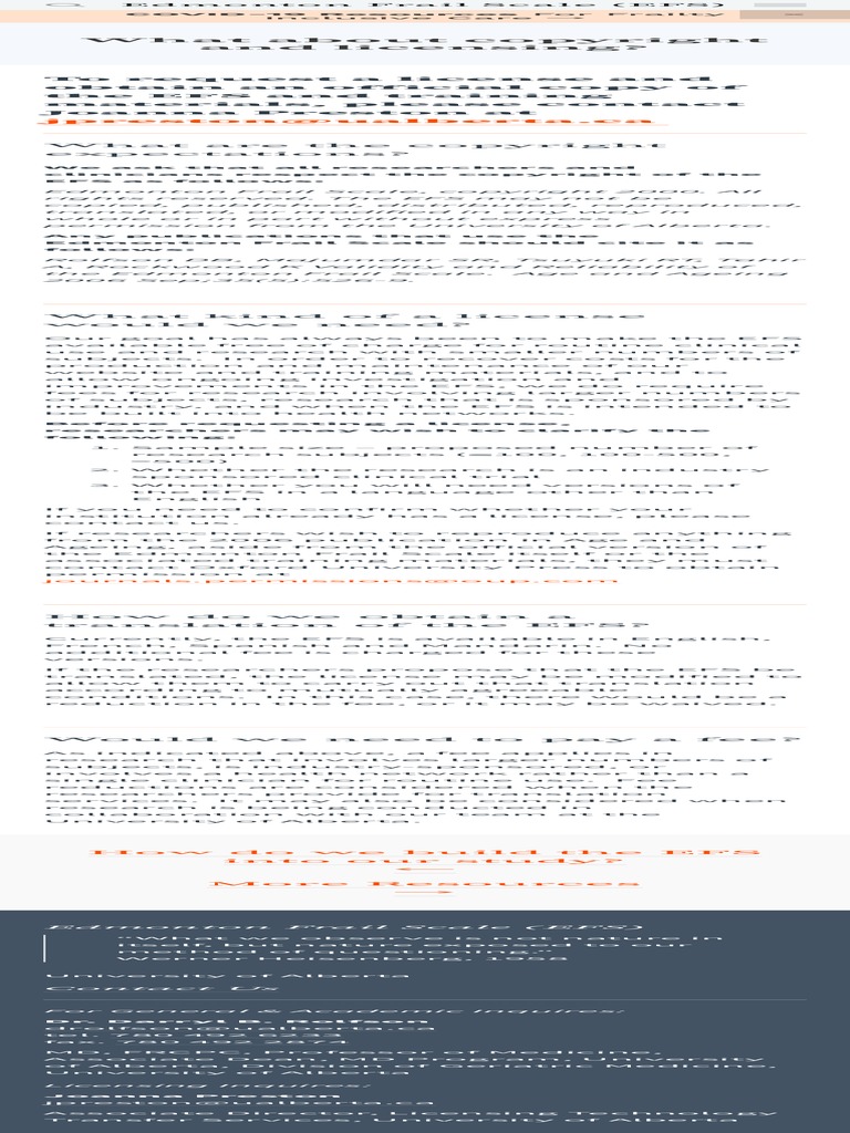 What About Copyright and Licensing - Edmonton Frail Scale (EFS) | PDF ...