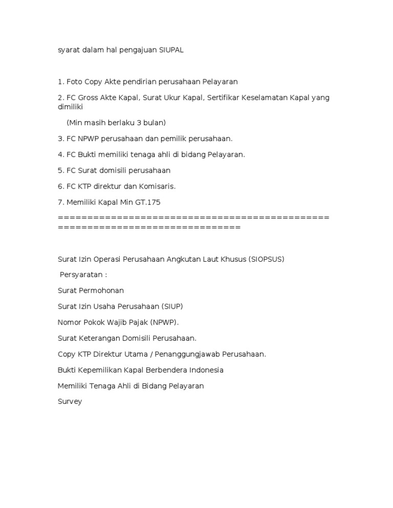 Syarat Siupal | PDF