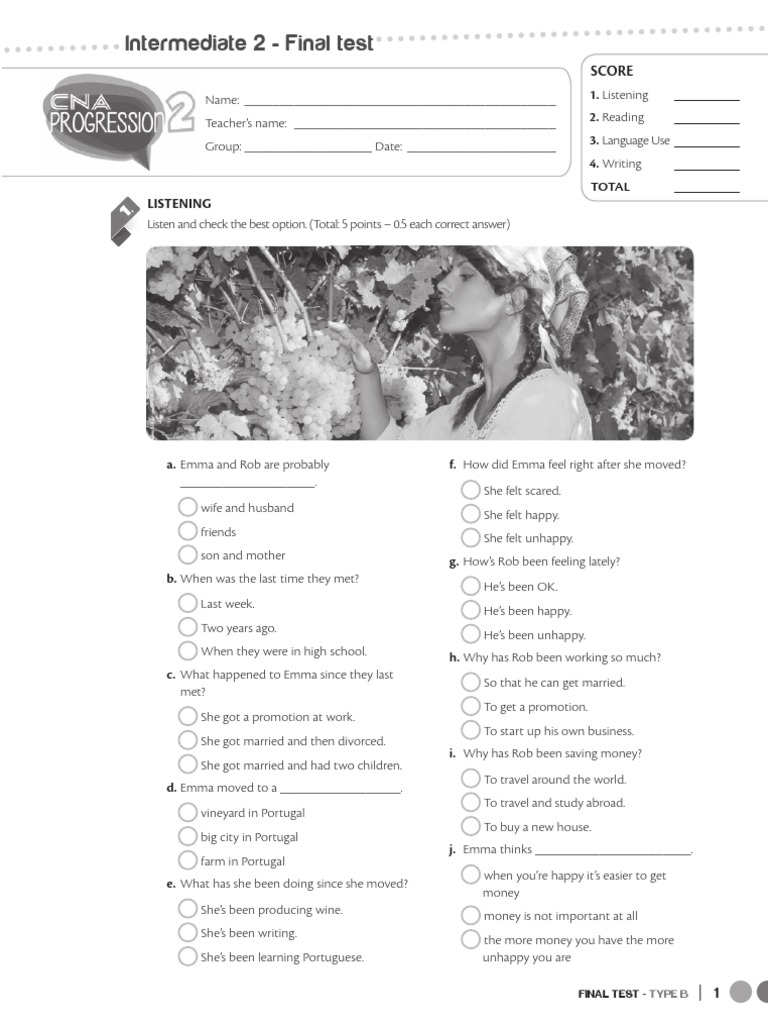 Inter 2 - Final WrittenTest - Tipo B | PDF