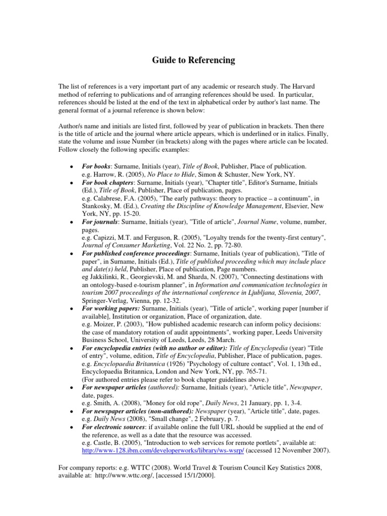 Guide To Referencing | PDF | Encyclopedias | Newspapers
