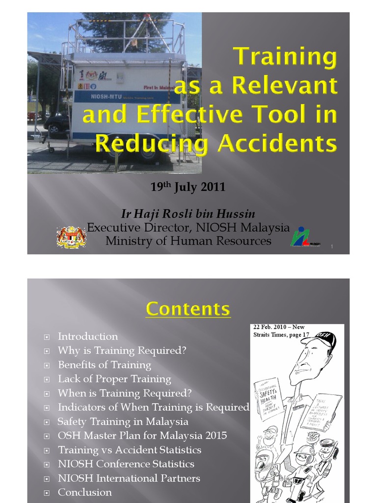 Ir HJ Rosli Hussin - Niosh Malaysia | PDF | Occupational Safety And ...