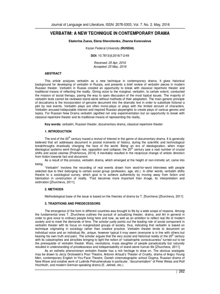 Verbatim | PDF | Theatre