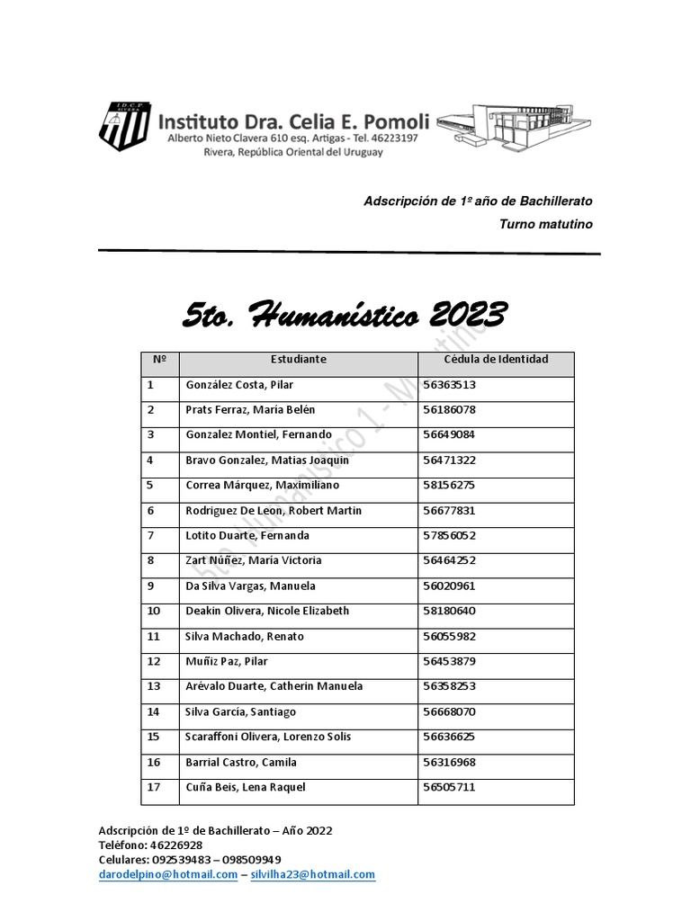 Lista Del Humanístico | PDF