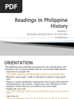 Lesson 1 - Readings in Philippine History | PDF | Historiography | Historian