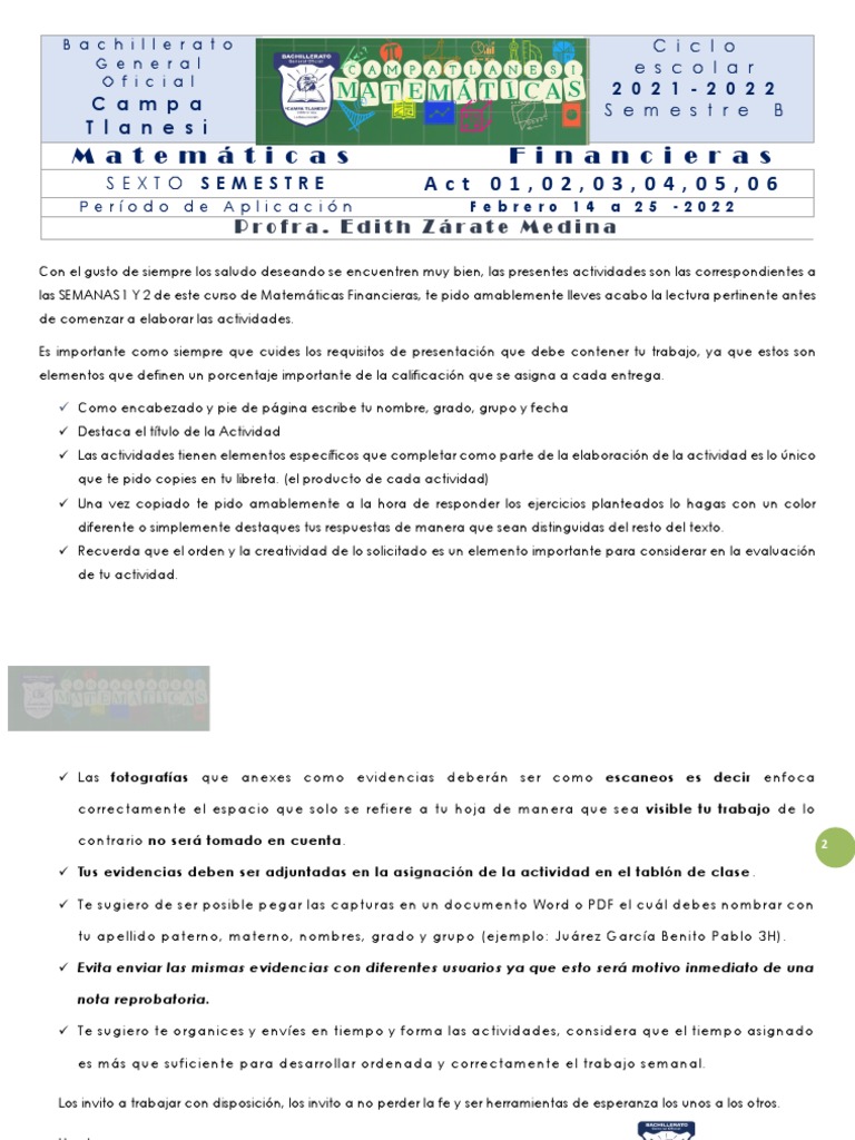 Act Sem 01-02 Matemáticas Financieras | PDF | Números | Número racional