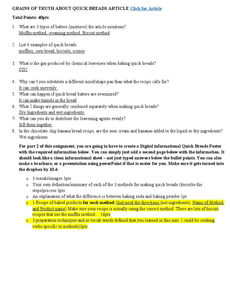 Quick Bread Digital Poster Project | PDF | Breads | Foods