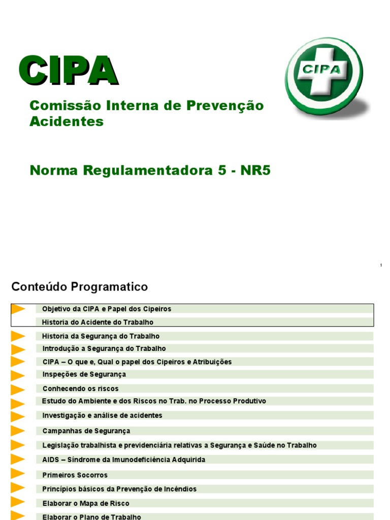 Norma Regulamentadora 5 - NR5: Comissão Interna de Prevenção de ...