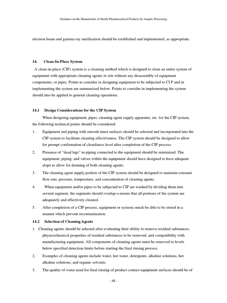 CIP and SIP | PDF | Sterilization (Microbiology) | Steam