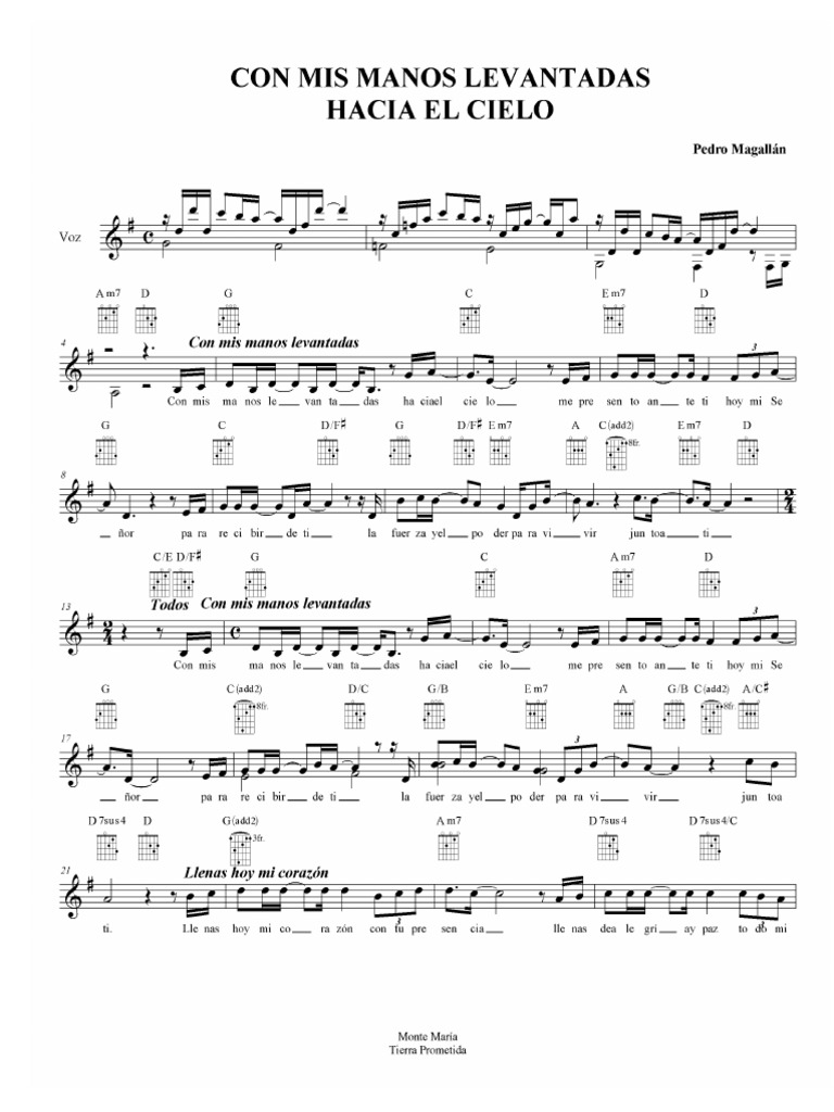 Con Mis Manos Levantadas Hacia El Cielo | PDF