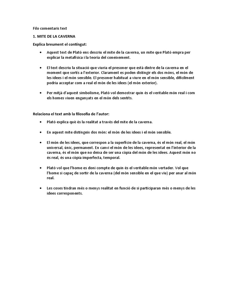 Filo Comentaris Text | PDF