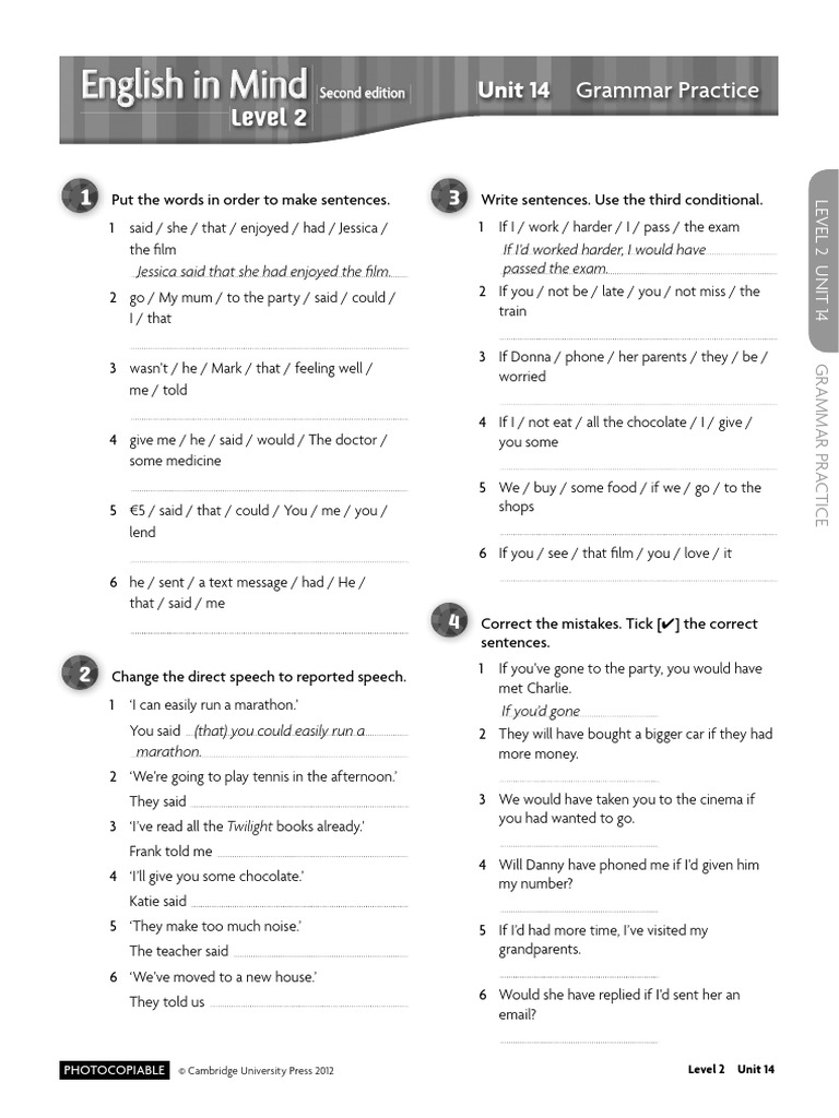 EIM2 Unit 14 Grammar Practice | PDF