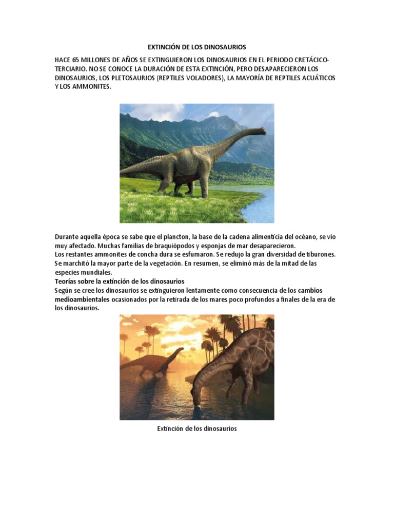 Extinción de Los Dinosaurios | PDF | Dinosaurios | Naturaleza