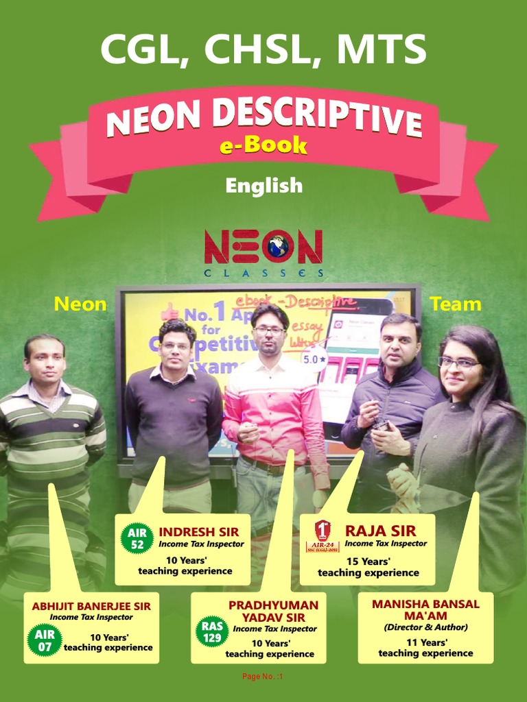 CGL, CHSL, MTS: English | PDF | Test (Assessment) | Essays