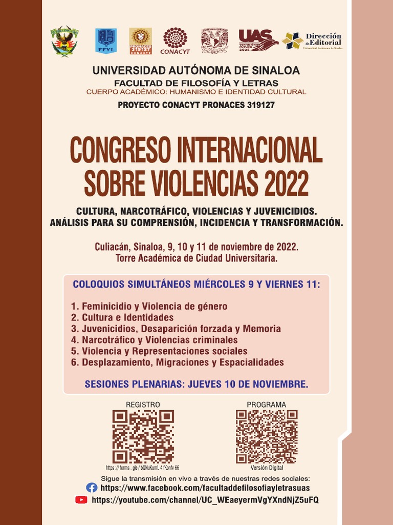 Programa - Congreso Internacional Sobre Violencias 2022 | PDF | México | La violencia contra las ...