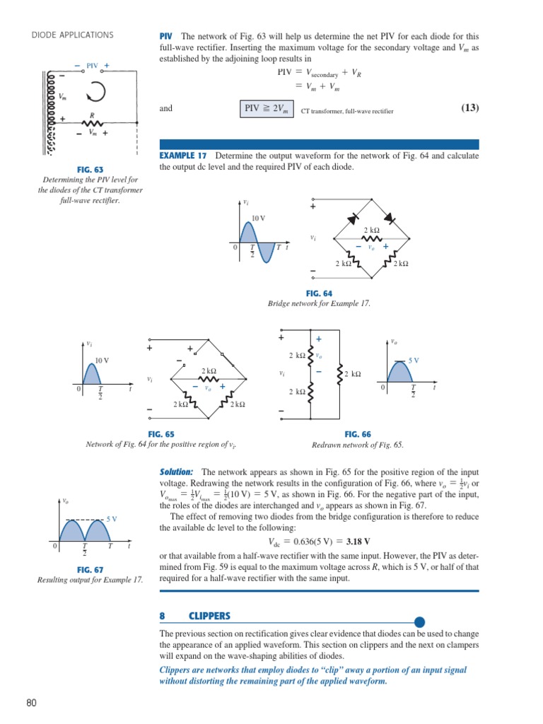 Diode Applications: PIV and Clippers | PDF | Rectifier | Electrical Engineering