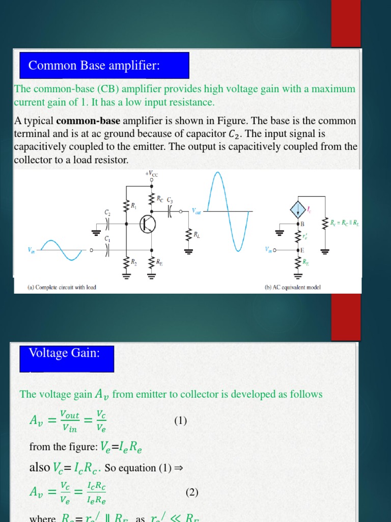 Common Base Amplifier | PDF | Amplifier | Electronics