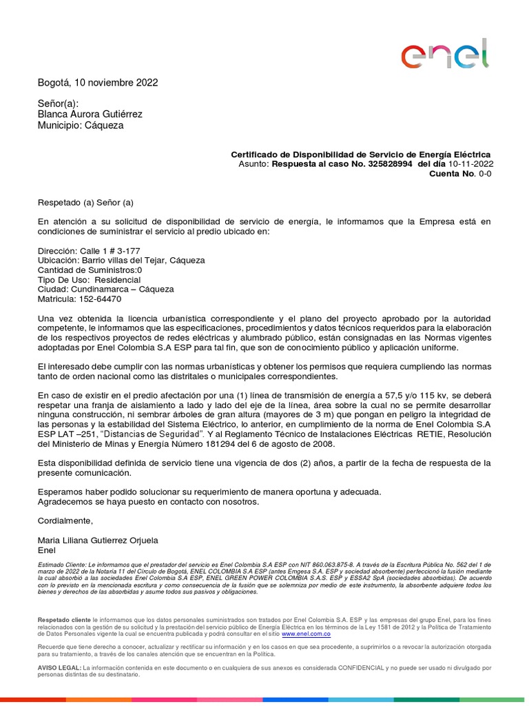 Certificacion Codensa | PDF | Colombia