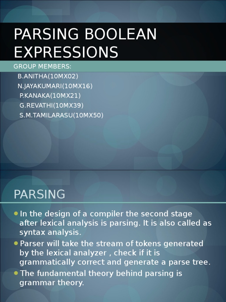 Boolean Expressions | PDF | Parsing | Formalism (Deductive)